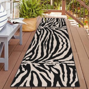 Bribay Runner Rug, Washable and Non-Slip 2'x6' Zebra African Tiger Brown Blue Orange Hallway Kitchen Area Rug, Indoor Entryway Door Mat, Floor Mat Carpet for Bedroom, Bathroom, Laundry, Living Room