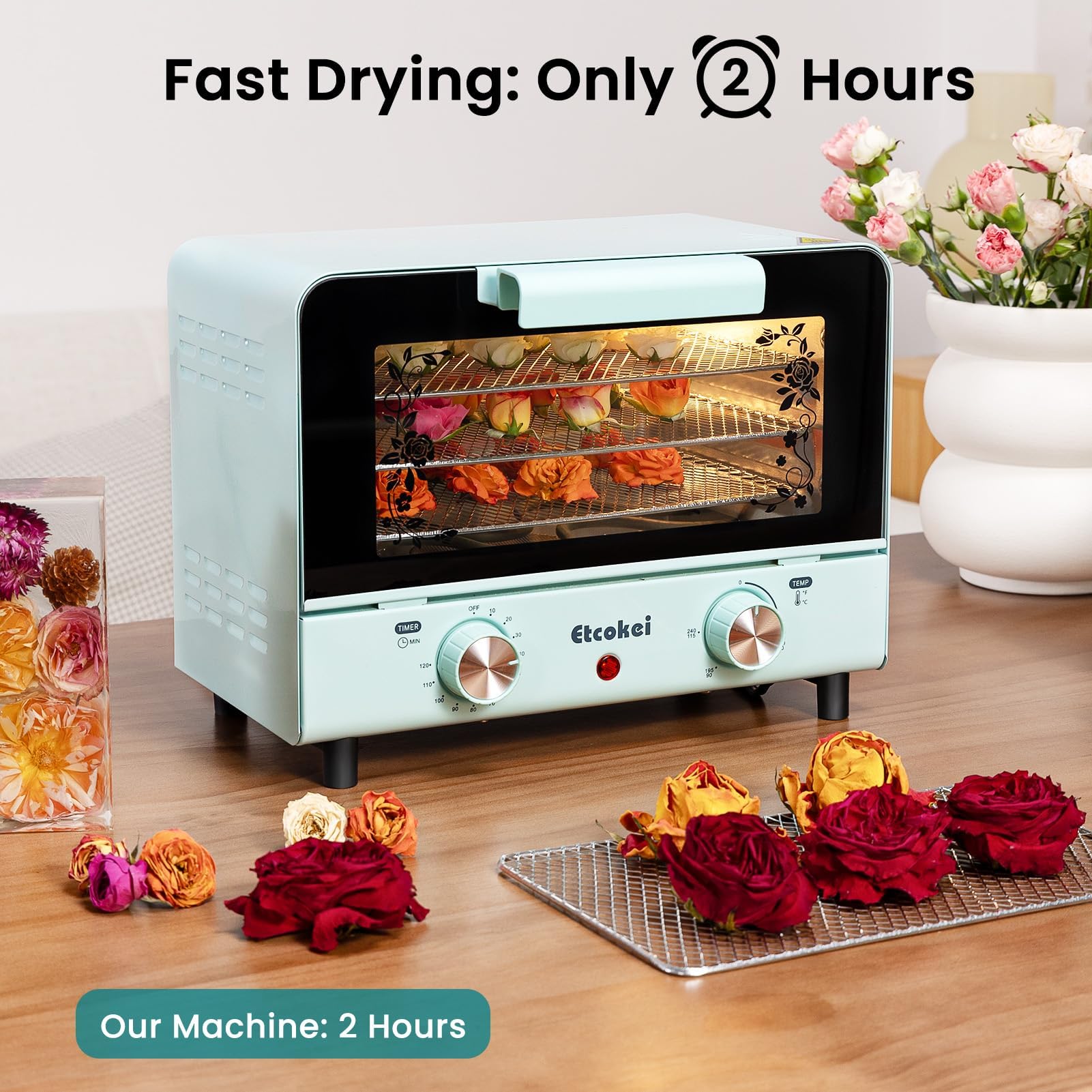 2-Hours Quick Flower Drying, Drying Flower Machine Efficient Dryer for DIY Dried Flower Decorations, Resin Crafts, Candle & Soap Making - Ideal Gift for Flower Art Enthusiasts