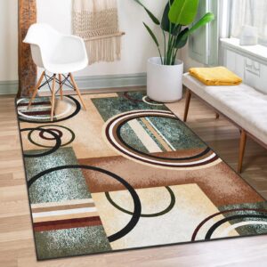 bribay area rug, washable and non-slip 3'x5' abstract modern geometric living room rug, indoor entryway door mat, floor mat carpet for bedroom, kitchen laundry, bathroom