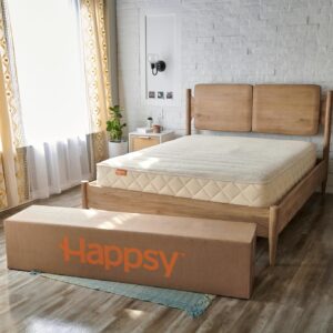 Happsy Organic Twin Mattress - 10 Inch Plush Mattress with Encased Coils - Mattress in Box for Pressure Relief & Comfortable Sleep - Naturally Cooling & Breathable Latex Mattress