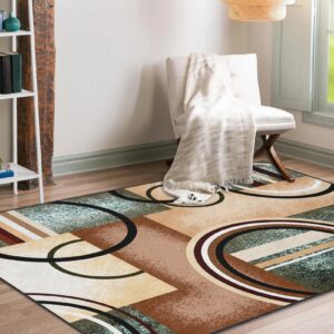 Bribay Area Rug, Washable and Non-Slip 3'x5' Abstract Modern Geometric Living Room Rug, Indoor Entryway Door Mat, Floor Mat Carpet for Bedroom, Kitchen Laundry, Bathroom