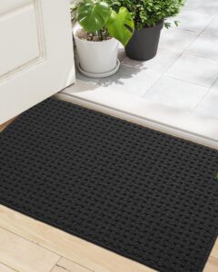 lumi indoor door mat, non-slip, absorbent, fade resistant, easy clean, natural rubber backed, industrial grade polypropylene fibers, beautifully crafted design mat, 24"x36", dark grey