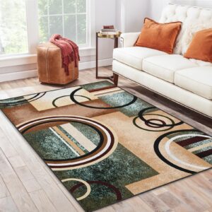 Bribay Area Rug, Washable and Non-Slip 3'x5' Abstract Modern Geometric Living Room Rug, Indoor Entryway Door Mat, Floor Mat Carpet for Bedroom, Kitchen Laundry, Bathroom