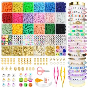 ohome stocking stuffers for kids girls - 5300 clay beads bracelet making kit,arts and crafts for kids ages 8-12,christmas crafts games toys for 3-10 year old birthday gift,stuff supplies