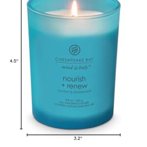 Chesapeake Bay Candle Mind & Body Medium Jar Candle, Nourish + Renew (Coconut & Sandalwood)