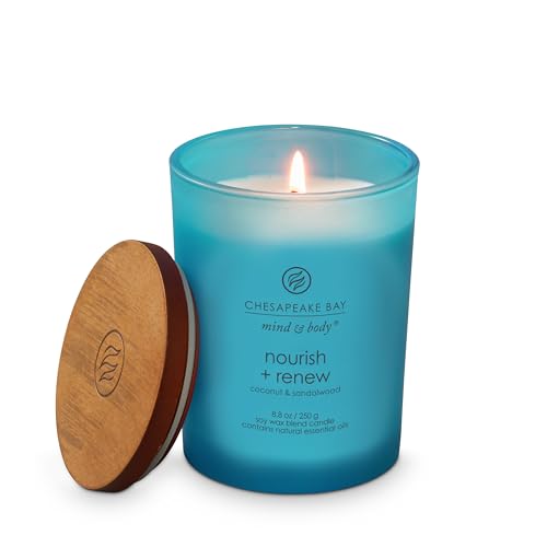 Chesapeake Bay Candle Mind & Body Medium Jar Candle, Nourish + Renew (Coconut & Sandalwood)