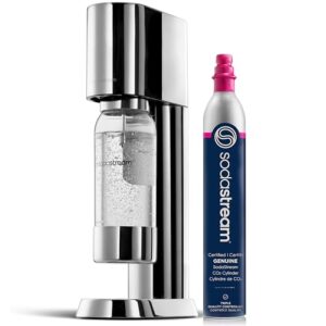 sodastream enso sparkling water maker bundle, 60l co2 canister, bpa free carbonating bottle