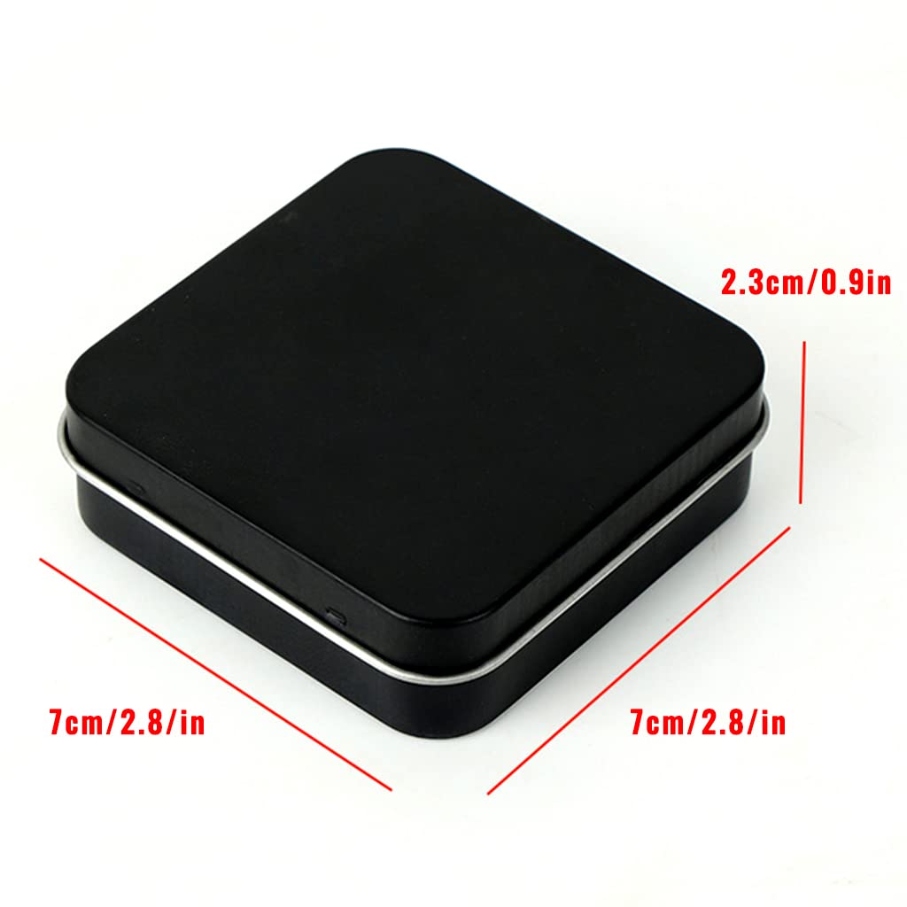 BEIDUOYANG Cute Tiny Storage Cases Sealed Design Metal Tin Practical Box Containers For Jewelry Candy Headrope Condom Sundries Metal Tin With Lids For Home Dorm, Black