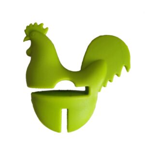 Aurgiarme Cartoon Silicone Side-Clip Chicken Portable Pot-Clips for Kitchen Anti-scalding Support Rack Spoon Holder Rooster-Spoon Holder for Kitchen