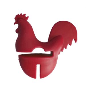 Aurgiarme Cartoon Silicone Side-Clip Chicken Portable Pot-Clips for Kitchen Anti-scalding Support Rack Spoon Holder Rooster-Spoon Holder for Kitchen