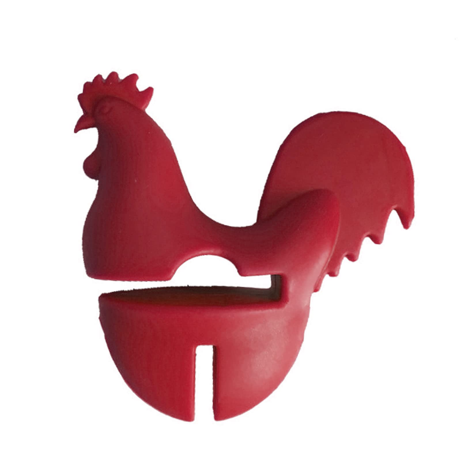 Aurgiarme Cartoon Silicone Side-Clip Chicken Portable Pot-Clips for Kitchen Anti-scalding Support Rack Spoon Holder Rooster-Spoon Holder for Kitchen