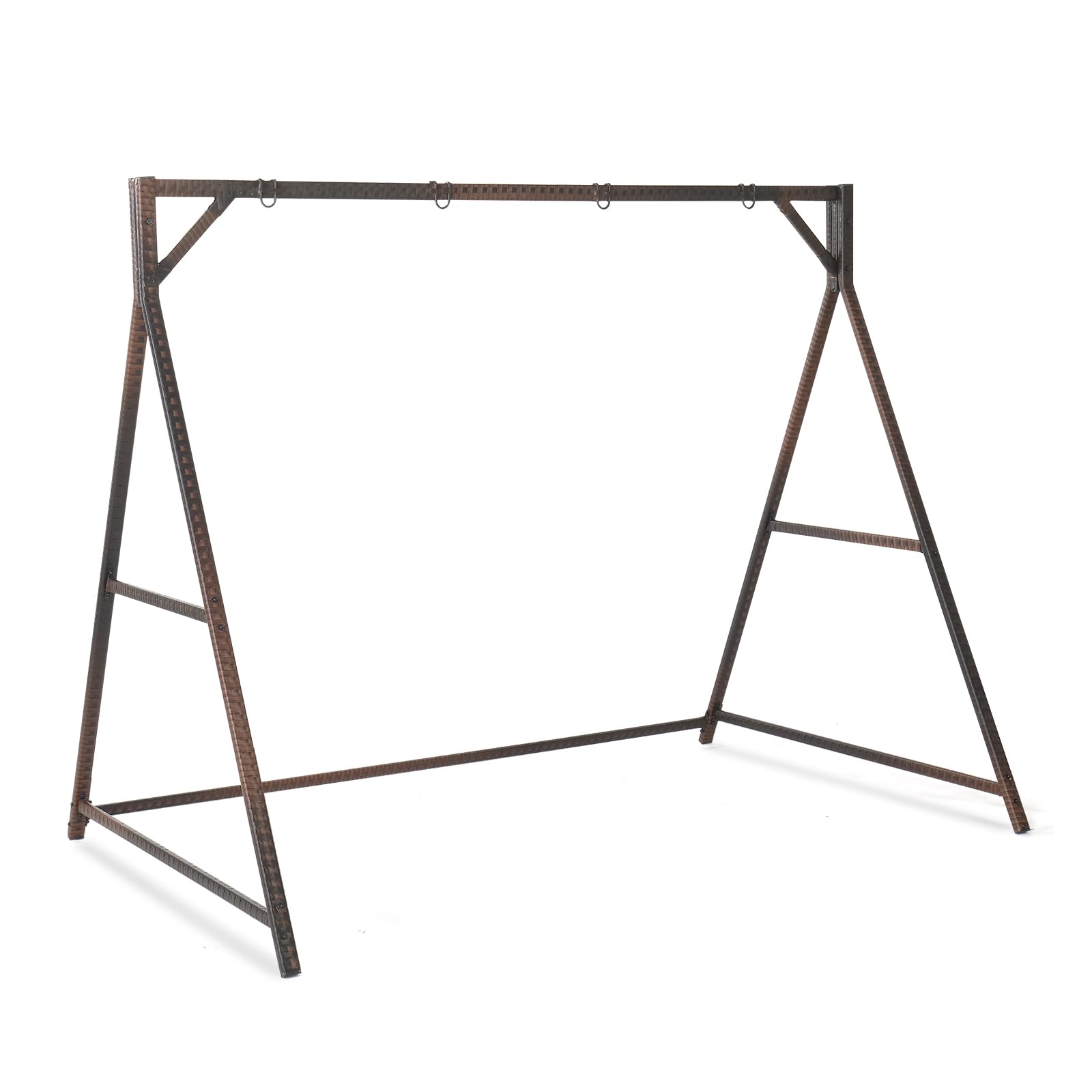 VINGLI 7 FT Rattan Porch Swing Stand, Patio Swing Frame Support 1200 LBS for Outdoors, Yard, Garden, Brown