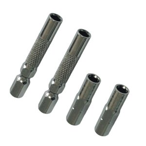 1/4 to 4mm bit adapter,2 pieces 1/4 to 4mm hex adapter magnetic and 2 pieces 1/4 to 4mm drill extension bit holder for micro bits (4 pack)