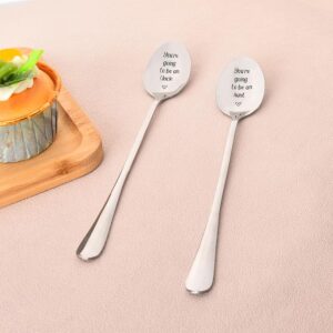 Aunt and Uncle Baby Announcement Gifts Spoon for Coffee Tea Lovers Gifts for Men Women Pregnancy Reveal Gifts for Aunt and Uncle Spoon Set You are Going to Be an Uncle Aunt Coffee Ice Cream Spoons