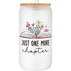 book lovers gifts-birthday gifts for book lovers women-bookish gifts librarian appreciation gifts book club gifts for readers bookworms teacher student her best friends 16oz glass cup graduation