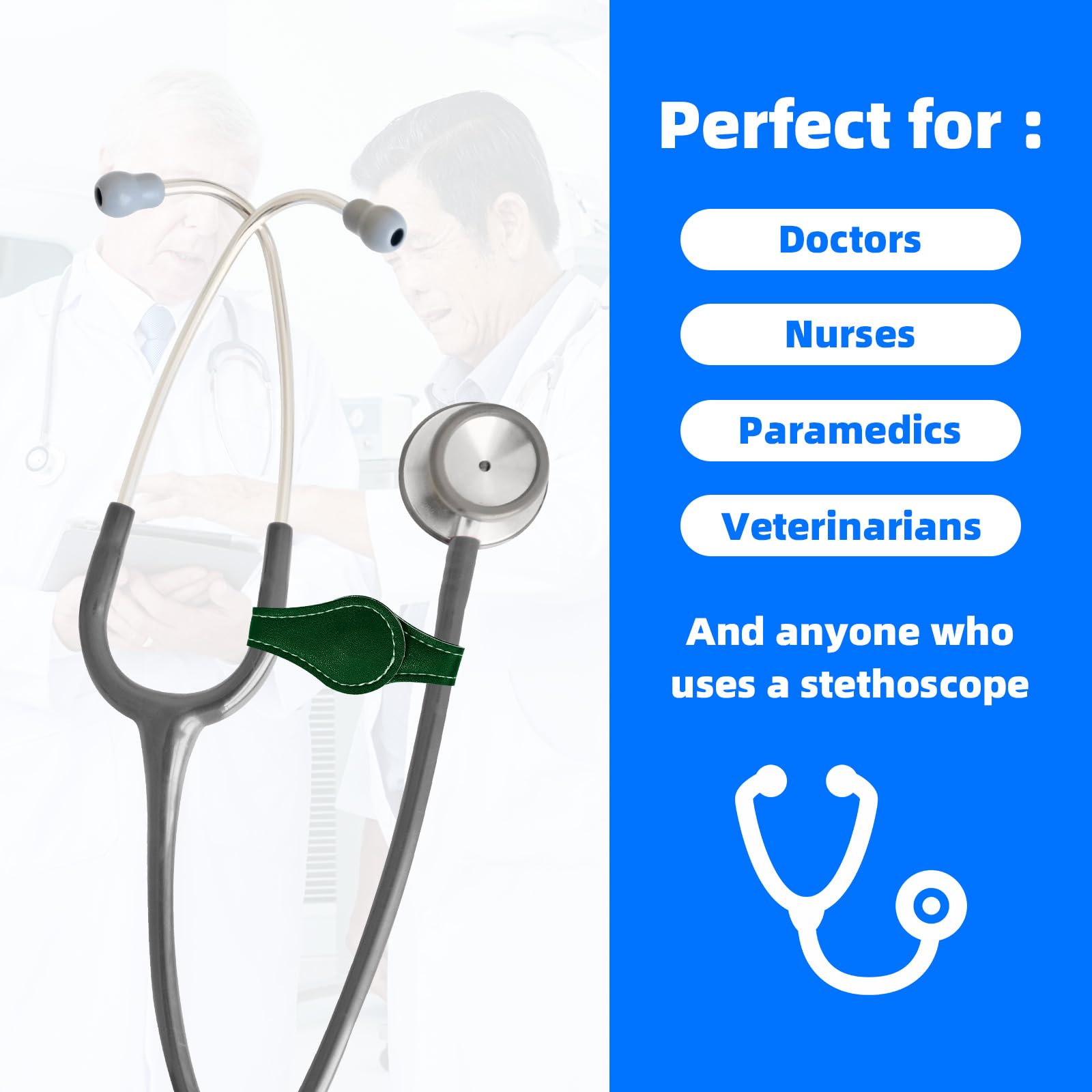 4Pcs Stethoscope Clips with Magnet for Medical Professionals, Doctors, Nurses, Students, Stethoscope Accessory for 3M Littmann Classic III, Lightweight II S.E, and More