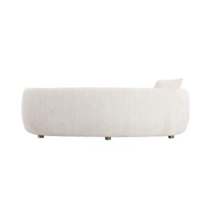 Pasargad Home Zarina Upholstered Modern Sofa with 2 Pillows Included, 94.5" W, Ivory