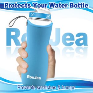 RonJea 2Pcs Sleeve for 22oz Cirkul Water Bottle, Neoprene Sleeve to Keep Your Water Cold & Protect Your Bottle, Compatible with 22oz Plastic & Stainless Steel Cirkul Water Bottles (Blue)