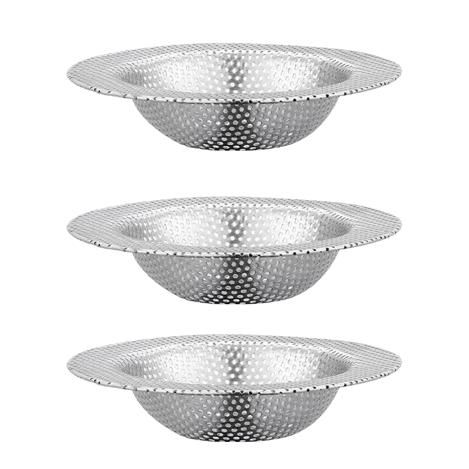 3 PCS Stainless Steel Sink Strainer Fine Mesh Kitchen Sink Strainer Fits Most Kitchen Sink Bathroom Bathtub Shower Drain Kitchen Sink Strainer Stopper Basket Stainless Steel Mesh White Black Kitchen