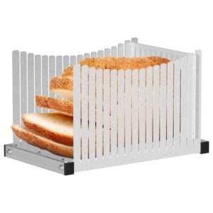 stainless steel bread slicer for homemade bread, foldable compact cutting bread cutting board. makes cutting bagels, cake or bread slices easy easier to clean convenient storage strong and durable.