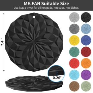 ME.FAN Silicone Trivet Mats - 4 Pack Pot Holders - 7.4'' Thickened Hot Pads for Hot pots, Pans and Dishes, Heat Resistant Silicone Trivet for Table and Counter Top Desert Sage