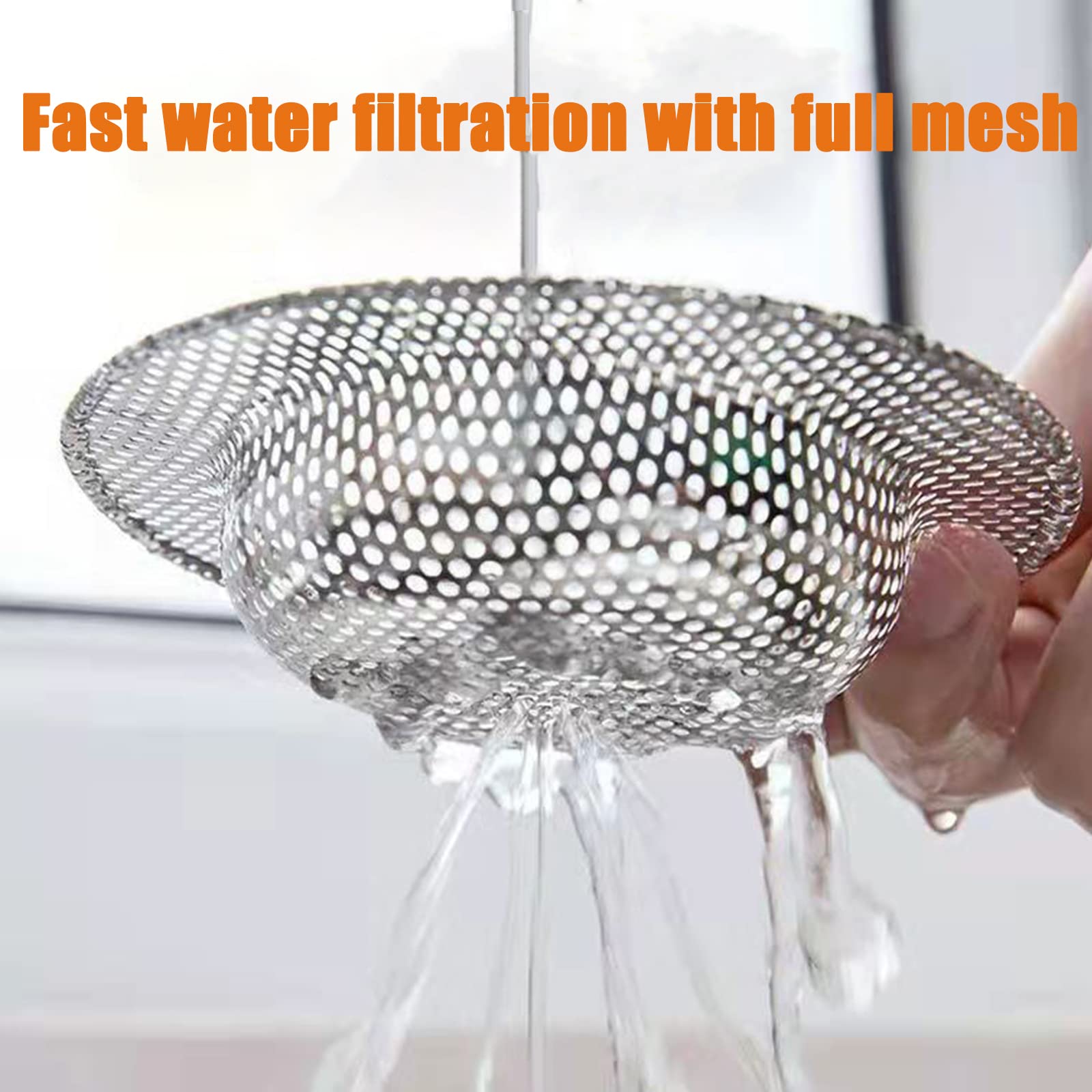 3 PCS Stainless Steel Sink Strainer Fine Mesh Kitchen Sink Strainer Fits Most Kitchen Sink Bathroom Bathtub Shower Drain Kitchen Sink Strainer Stopper Basket Stainless Steel Mesh White Black Kitchen