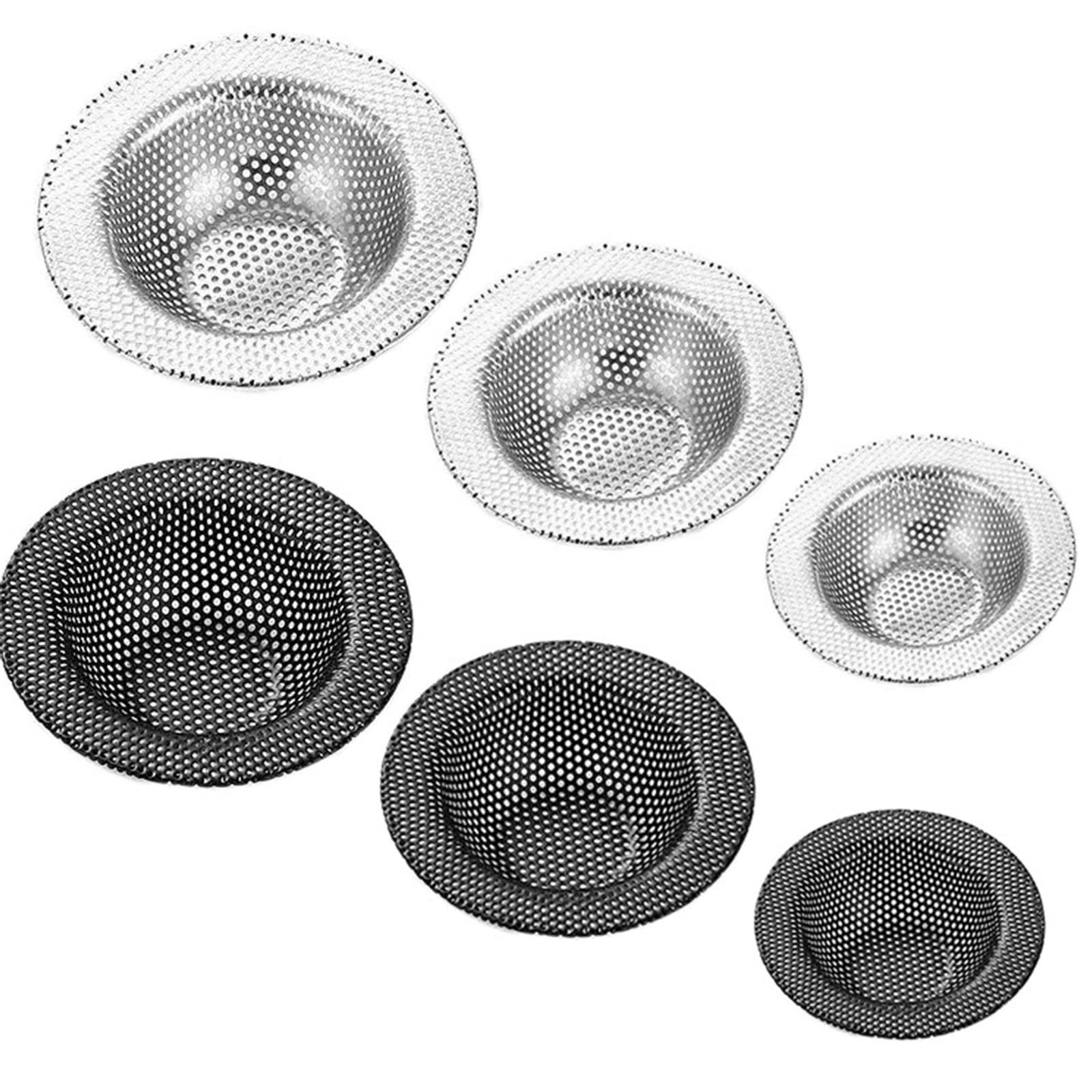 3 PCS Stainless Steel Sink Strainer Fine Mesh Kitchen Sink Strainer Fits Most Kitchen Sink Bathroom Bathtub Shower Drain Kitchen Sink Strainer Stopper Basket Stainless Steel Mesh White Black Kitchen