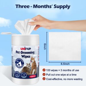 UNIPUP Dog Anal Gland Deodorizing Cleansing Dog Wipes -Beneficial to Relieve Anal Gland Irritation, Eliminate Bad Odors, Relieve Pain and Itch, Gentle Grooming Wipes for Dogs and Cats - 100pcs