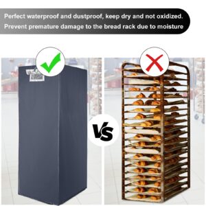 Simingxi Bread Rack Cover with Zipper,20tier Sheet Pan Rack/Bun Pan Rack Cover with Vents, 23"X28"X64" Bakers Rack Cover with Transparent Window, Bread Rack Cover for Waterproof and Dustproof