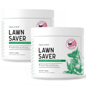 green grass lawn saver, dog urine neutrelizer, 240 soft chews - reduces burns and yellow spots, natural ingredients, fuss-free treatment - made in the usa