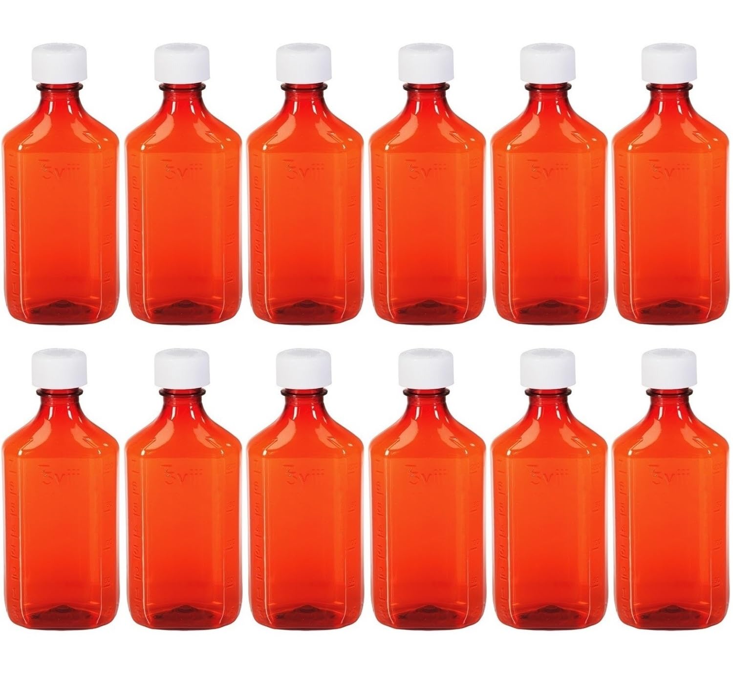 Sandhill Tools Premium Oval Plastic Liquid Medicine Bottles with Child Resistant Caps 8 Oz, Pharmacy Leak Proof Travel Containers for liquids and Lotions (12 Pack)