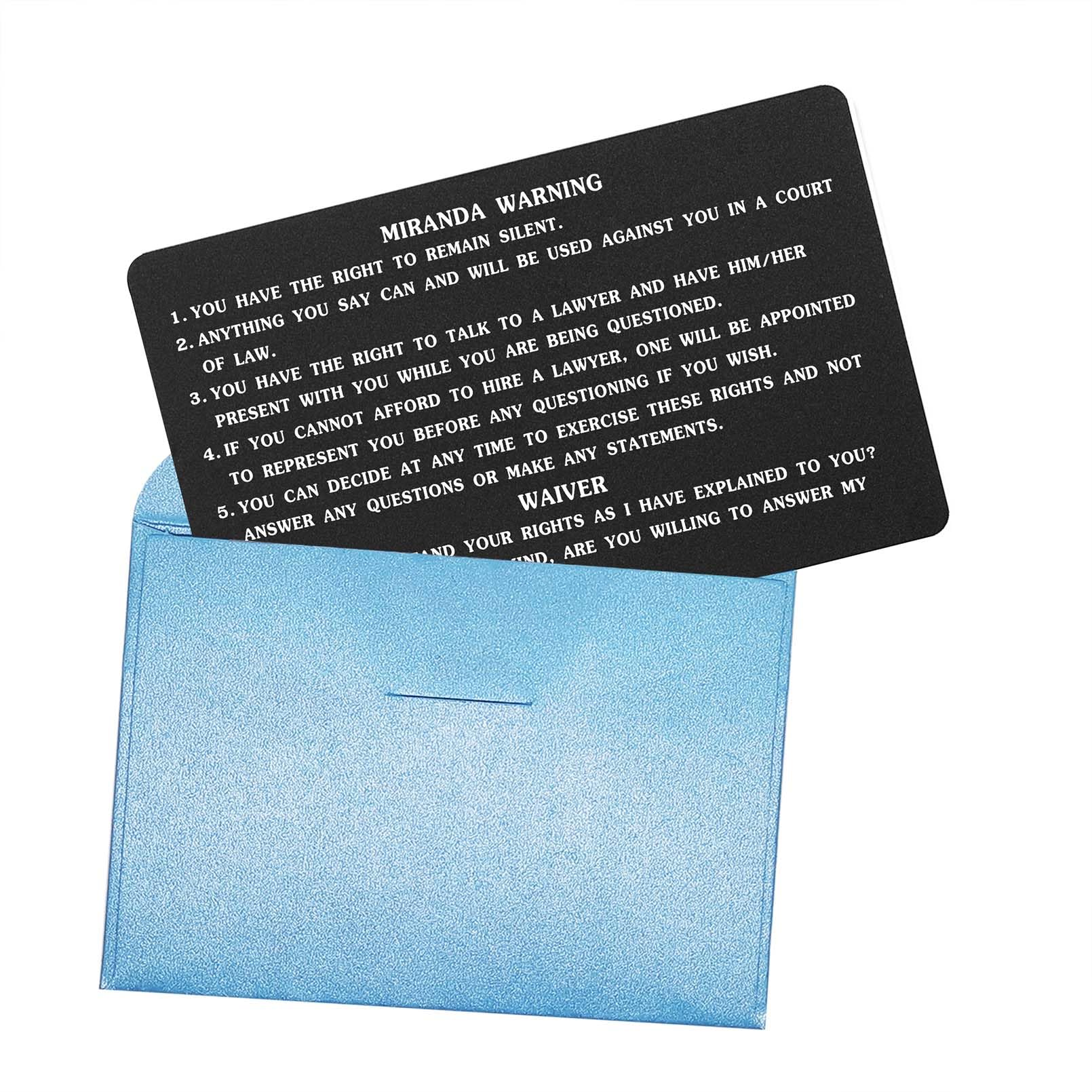 TGCNQ Miranda Warning Card - Miranda Rights Card Metal - Engraved Standard Field Sobriety Test Clues Card for Law Enforcement Officers