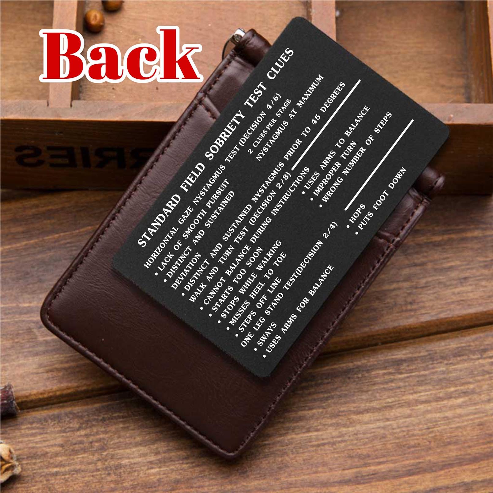 TGCNQ Miranda Warning Card - Miranda Rights Card Metal - Engraved Standard Field Sobriety Test Clues Card for Law Enforcement Officers