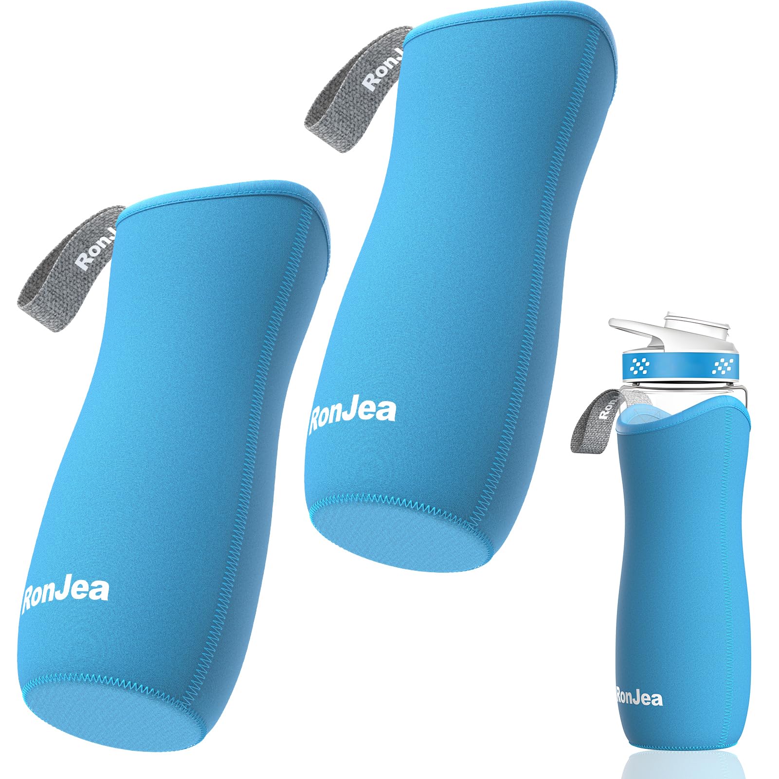 RonJea 2Pcs Sleeve for 22oz Cirkul Water Bottle, Neoprene Sleeve to Keep Your Water Cold & Protect Your Bottle, Compatible with 22oz Plastic & Stainless Steel Cirkul Water Bottles (Blue)