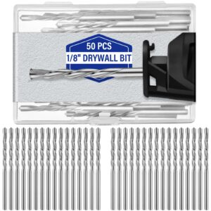 tondiamo 50 pcs drywall bit drywall guide point cutting bits diameter drywall router bits drywall tools, cutting drywall, for use with spiral saw (1/8 )