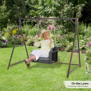 VINGLI 7 FT Rattan Porch Swing Stand, Patio Swing Frame Support 1200 LBS for Outdoors, Yard, Garden, Brown