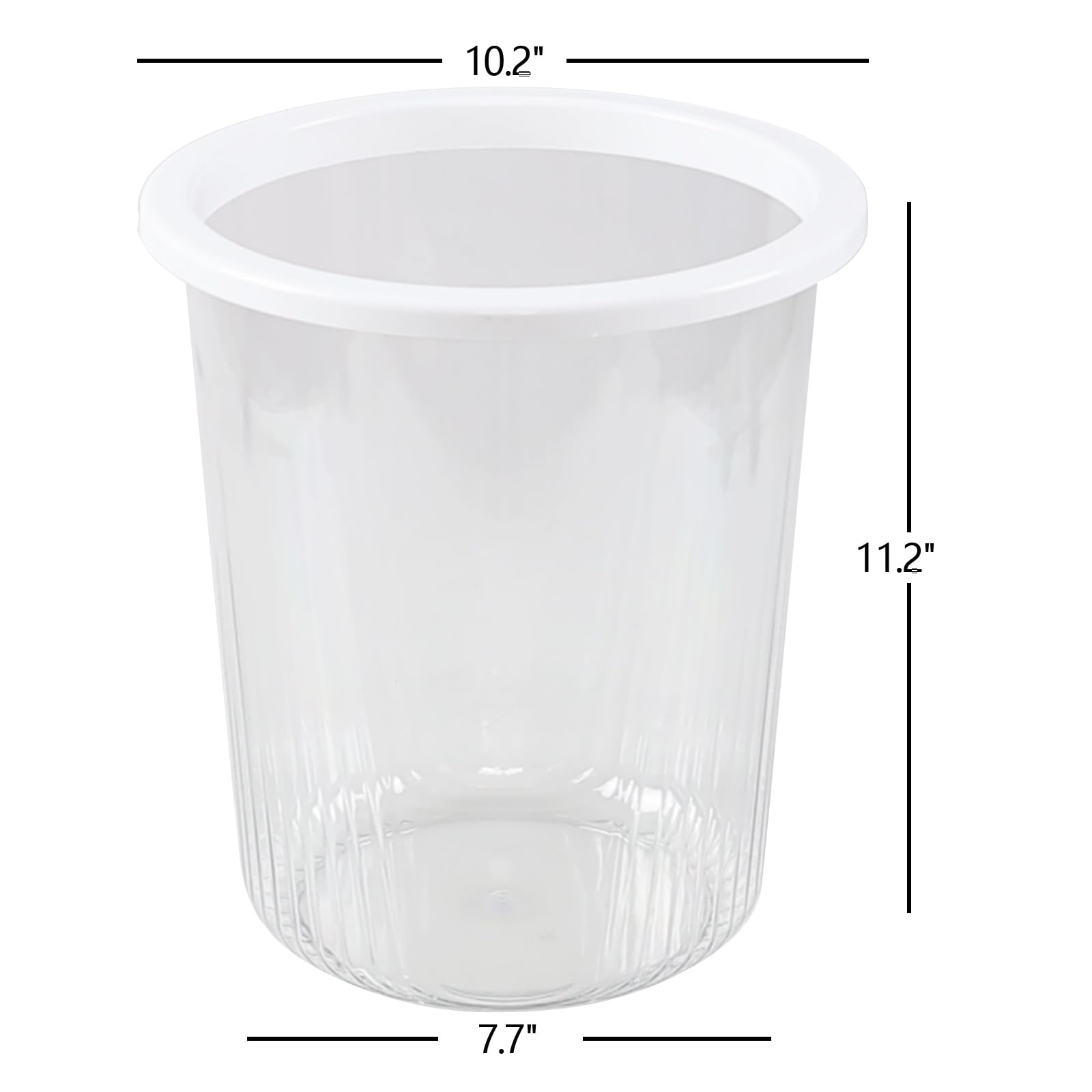 Begale 4-Pack 2.6 Gallon Acrylic Clear Round Wastebasket Trash Can, Plastic Round Garbage Container Bin for Bathroom, Bedroom, Kitchen, Office