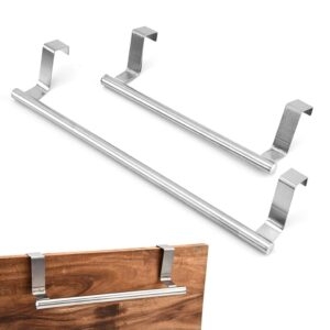 DGFJY Bathroom Towel Robe Rack Stainless Steel Towel Bar Kitchen Dish Cloths Hanger Home Door Hanging Holder Rustproof Over The Door Towel Rack, white, Silver