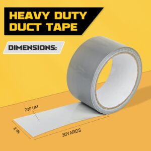 SIKEDEPRO Duct Tape, Silver Duct Tape，5 Rolls 2 inches x 30 Yards Duck Tape,Strong, ducttape, Flexible,Heavy Duty Duck Tape，Waterproof Bulk Value for Indoor & Outdoor Repairs, Industrial Use