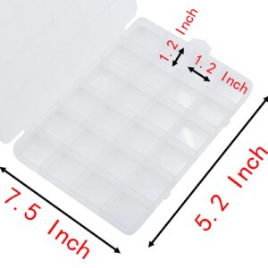 YIKANGHENG 25 Grids 7.5 Inch x 5.2 Inch Fixed Clear Plastic Jewelry Organizer Storage Box Jewelry Earring Tool Containers (1)