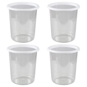 Begale 4-Pack 2.6 Gallon Acrylic Clear Round Wastebasket Trash Can, Plastic Round Garbage Container Bin for Bathroom, Bedroom, Kitchen, Office