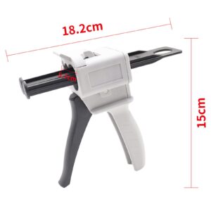 Dispensing gun AB glue gun 50ml two-component glue gun 1:1 epoxy glue gun dispensing gun, suitable for 1:1double cartridges, with 8pcs mixing nozzle