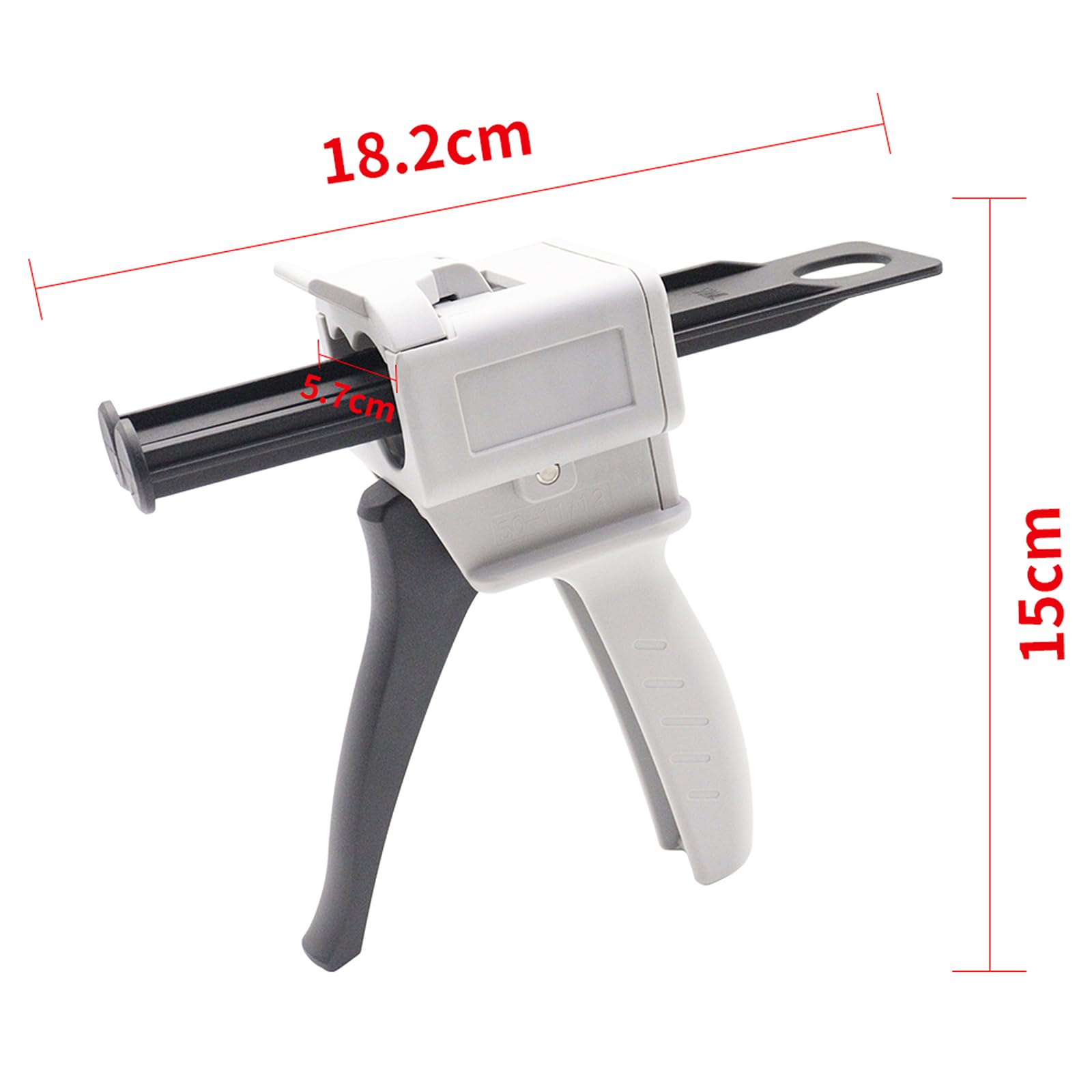 Dispensing gun AB glue gun 50ml two-component glue gun 1:1 epoxy glue gun dispensing gun, suitable for 1:1double cartridges, with 8pcs mixing nozzle