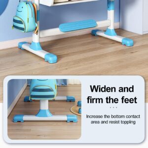 BENBOR Kids Desk Chair Set,Height Adjustable Children School Study Desk Chair Set,Multifunctional Writing Desk Table with Drawer,Bookstand,Ergonomic Learning Drawing Table for Girl Boy (Blue C)