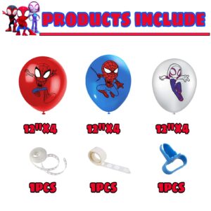 Spider Theme Party Decoration Balloon Garland Set,Spider Birthday Party Supplies,Foil and Latex Balloons for Spider Theme Party Decorations Kids Baby Shower Birthday Party Supplies