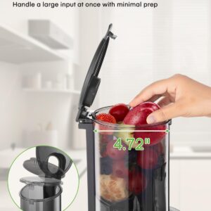 Juicer Machines Vegetable and Fruit, FOHERE Cold Press Juicer Extractor Fit Whole Fruits & Vegetables with 4.72" Wide Mouth Easy to Clean, Slow Masticating Juicer with Quiet Motor, Reverse Function