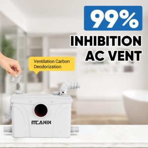 800W Macerator Pump, Macerating Pump for Basement with 4 Water Inlets for Macerator Toilet System