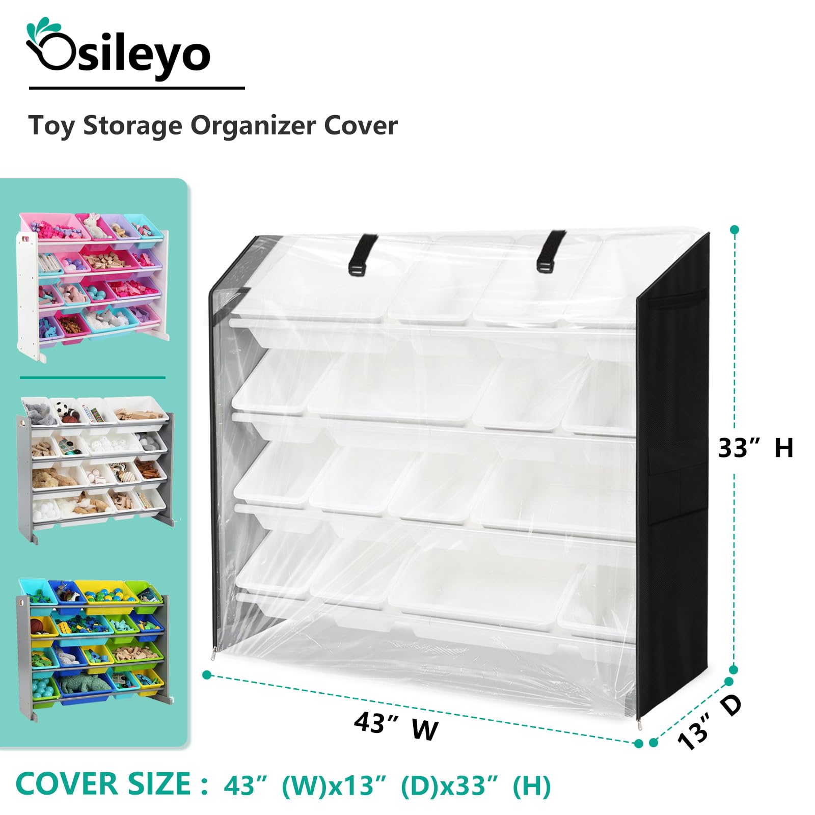 Osileyo Toy Storage Organizer Cover,Dustproof Cover for Supersized Wood Toy Storage Organizer 13 x 43 x 33 inches (Cover Only)