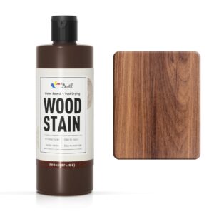 dwil water based wood stain - multiple finishes, fast drying, indoor and outdoor furniture, wood paneling, cabinets and more, low odor ＆ non-toxic (8.5oz teak)