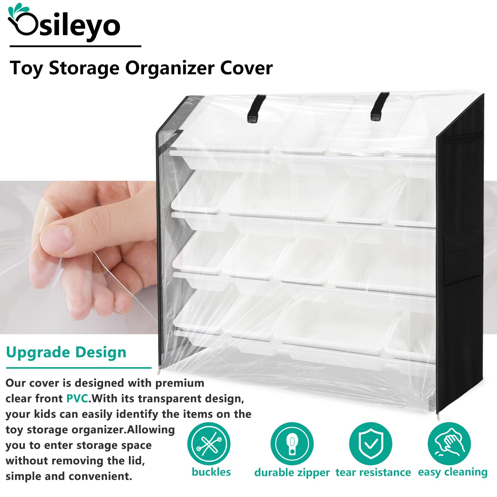 Osileyo Toy Storage Organizer Cover,Dustproof Cover for Supersized Wood Toy Storage Organizer 13 x 43 x 33 inches (Cover Only)